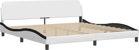Postel s matrací Dover bílá a černá 200 x 200 cm umělá kůže 3208483
