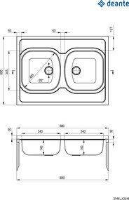 Deante Dřez Tango 2 komory, nerez - ZM6 020N