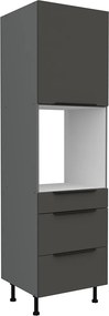 ARIA pi | vysoká skříňka 60 DPS-215 3S1F na vestavnou troubu | PREMIUM BOX | 60 cm | ANTI FINGERPRINT povrch | antracit/šedá grafit