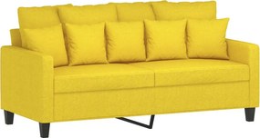 2dílná sedací souprava s poduškami světle žlutá textil 3201653