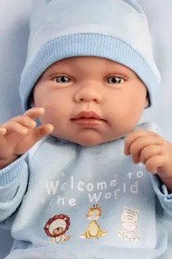 Llorens 84345 NEW BORN CHLAPEČEK - realistická panenka miminko s celov
