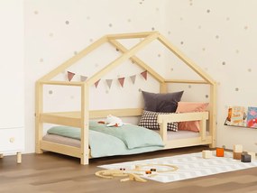 Benlemi Dětská postel domeček LUCKY se zábranou Zvolte barvu: Bílá, Zvolte rozměr: 80x160 cm, Zvolte zábranu: S jednou zábranou