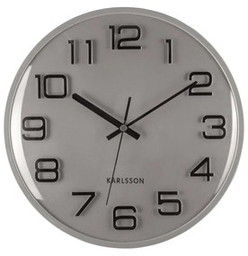Karlsson 6022SI designové nástěnné hodiny stříbrná, pr. 30 cm