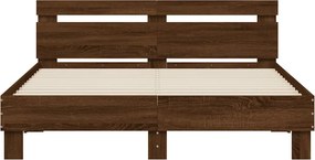 Rám postele s čelem hnědý dub 140 x 190 cm kompozitní dřevo 3207440