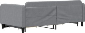 Válenda s přistýlkou a zásuvkami světle šedá 100x190 cm textil 3196895