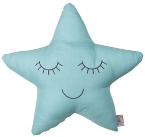Tyrkysový dětský polštářek s příměsí bavlny Apolena Pillow Toy Star, 35 x 35 cm