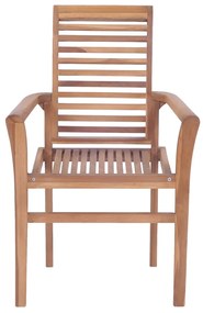 Jídelní židle 8 ks taupe podušky masivní teak,  3072996