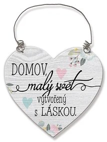 HD Domov Dřevěná cedulka srdíčko Domov, malý svět Sladký domov