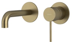 Sapho Sapho, ULTRASAN 2-prvková podomítková umyvadlová baterie, hubice16cm, zlato mat, UT118VG