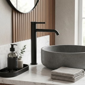Rea Rivo, vysoká umyvadlová baterie h-280, černá matná, REA-B9320