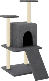 Škrabadlo pro kočky se sisalovými sloupky tmavě šedé 110 cm 172039