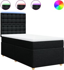 Box spring postel s matrací černá 80 x 200 cm textil 3293423