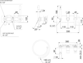 Bílá podomítková sprchová baterie (3 výstupy) Spy – Sapho