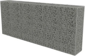 Gabionová zeď s víky z pozinkované oceli 300 x 50 x 150 cm 143593