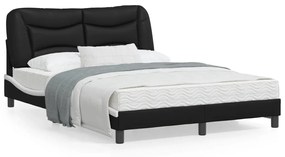 vidaXL Rám postele s čelem černý a bílý 120 x 200 cm umělá kůže