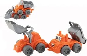 TEDDIES Stavební stroje 2 ks / Auto nakladač a auto s korbou / plast /