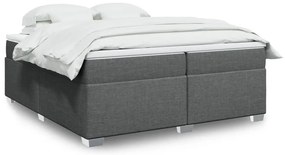 Box spring postel s matrací tmavě šedá 200x200 cm textil 3285159