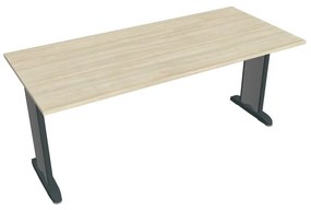 Stůl jednací rovný 180 cm - Hobis Flex FJ 1800 Dekor stolové desky: akát, Barva nohou: černá