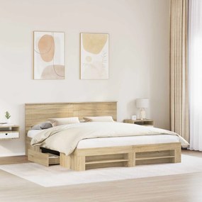 Rám postele s čelo Sonoma dub 180 x 200 cm Kompozitní dřevo 3408734