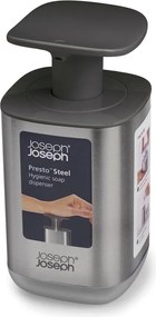 Dávkovač mýdla z nerezové oceli v leskle stříbrné barvě 250 ml Presto Steel – Joseph Joseph
