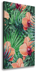 Wallmuralia Vertikální Foto obraz na plátně Orchidej a palmy 50x100
