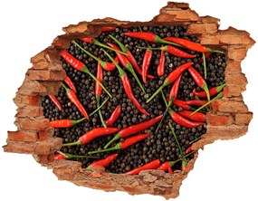 Wallmuralia Nálepka 3D díra Chilli papričky 90x70 cm