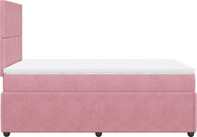 Box spring postel s matrací růžová 120 x 200 cm samet 3294609