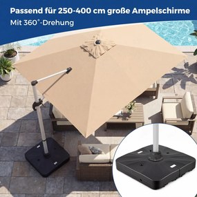 Costway Klikový stojan na deštníky s kolečky HDPE 105 cm čtvercový plnitelný