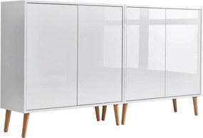 XXXLutz ŠIROKÁ KOMODA, bílá, vysoce lesklá bílá, 158/86/33 cm MID.YOU - Komody na nožičkách - 001067001801