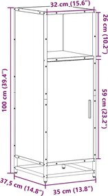 vidaXL Koupelnová skříňka 35x37,5x100 cm, imitace dřeva [849239] Barva: dub sonoma