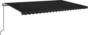 Automatická markýza LED a senzor větru 500 x 350 cm antracitová 3069234