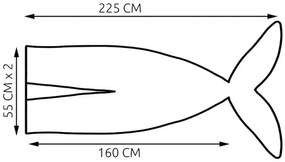 ISO Deka mořská panna XXL 225 x 110 cm - šedá