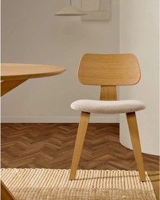 Béžová/v přírodní barvě jídelní židle v dekoru dubu Gena – Kave Home