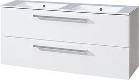 Mereo Mereo, Bino, koupelnová skříňka s keramickým umyvadlem 121 cm, bílá, dub, CN663