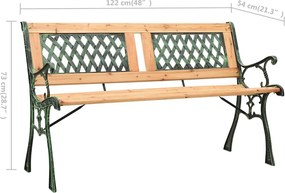 Zahradní lavice 122 cm litina a masivní jedlové dřevo 312033
