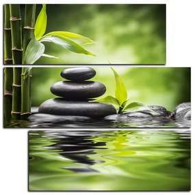 Obraz na plátně - Zen kameny a bambus - čtverec 3193D (75x75 cm)