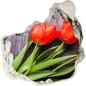 Wallmuralia Samolepící nálepka Červené tulipány 75x75 cm