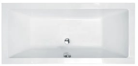 Besco Akrylátová obdélníková vana Quadro 155x70 (165x75, 170x75, 175x80, 180x80, 190x90) Barva: Bílá, Rozměry (cm): 180x80