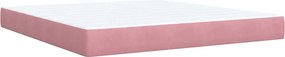 Box spring postel s matrací růžová 180x200 cm samet 3287805