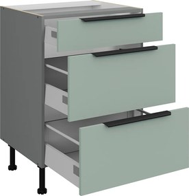 ARIA sa | dolní skříňka 60 D 3S zásuvková | 60 cm | PREMIUM BOX | antracit/aquamarine