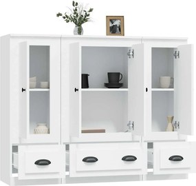 Příborníky 3 ks bílé kompozitní dřevo 3185295