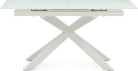 Rozkládací jídelní stůl s přídavnou deskou se skleněnou deskou 90x160 cm Atminda – Kave Home