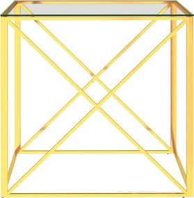 vidaXL Konferenční stolek 55x55x55 cm nerezová ocel a sklo [289022] Barva: zlatá