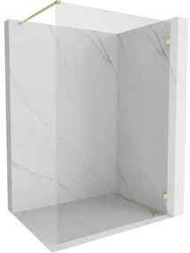 Mexen Lunar sprchová stěna pravá 70 x 200 cm, 8mm čiré sklo, zlatá matná, 830-070-000-55-00-P