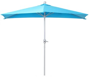 Slunečník půlkruh Parla - polyester/hliník - 300cm tyrkysový bez stojanu