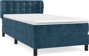Box spring postel s matrací tmavě modrá 90x190 cm samet 3127707
