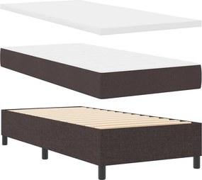 Postel s boxspringem s polštářem Tmavě hnědá 200 x 80 cm textil 3341612