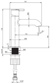 Deante Silia, umyvadlová baterie, černá matná, DEA-BQS_N20M