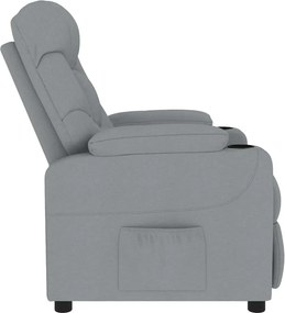 Masážní křeslo světle šedé textil 339092
