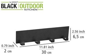 Černá magnetická lišta na kuchyňské náčiní Wenko Black Outdoor Kitchen Ima